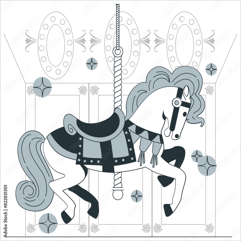 Carousel Horse, Merry go round horse, French carousel, Funfair carnival ...