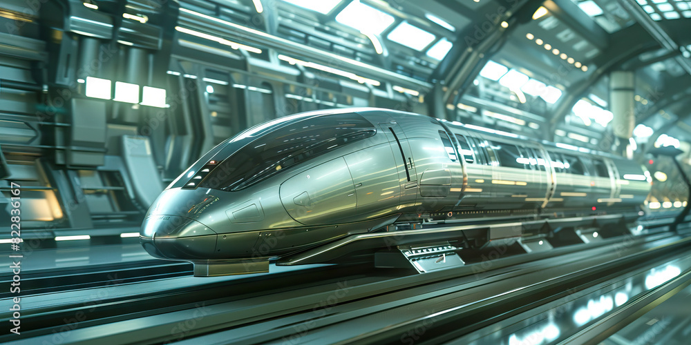 Silver High-Speed Maglev Train: Featuring a high-speed train system ...
