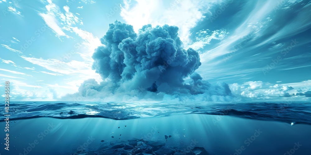 Devastation and Pollution Caused by Ocean Nuclear Explosion. Concept ...