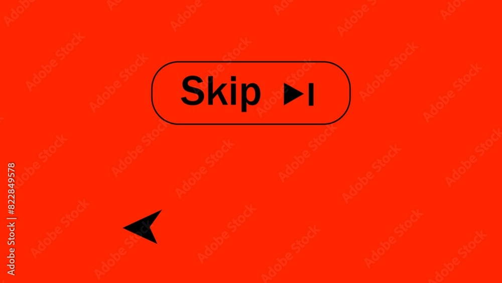 animated video of computer mouse cursor by clicking skip button digital ...