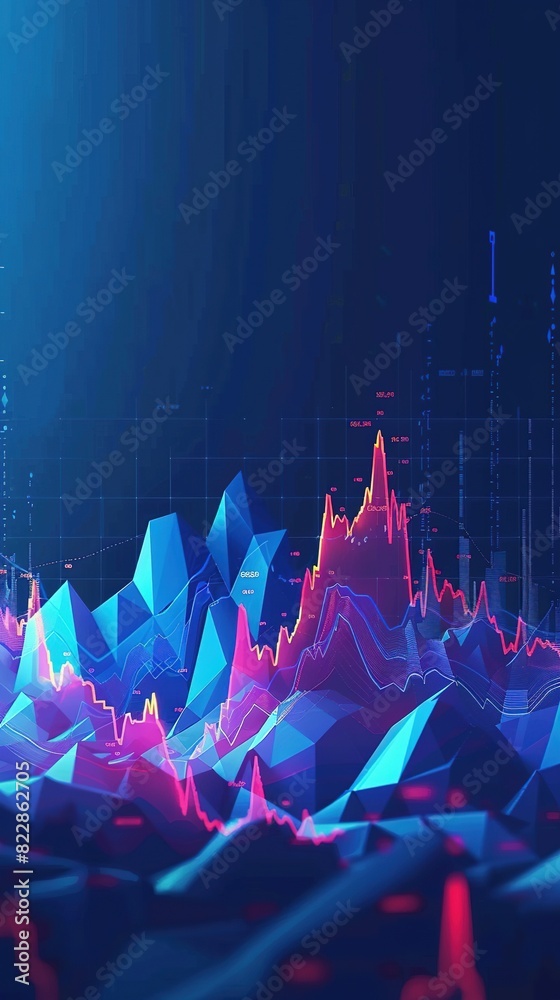 Economic growth graph chart. Digital financial technology stock market ...