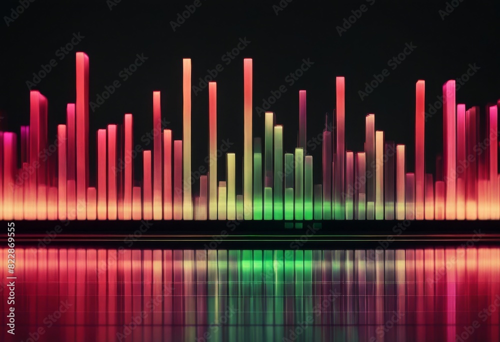 decibels wave red green retro colorful colors illustration spectrum ...