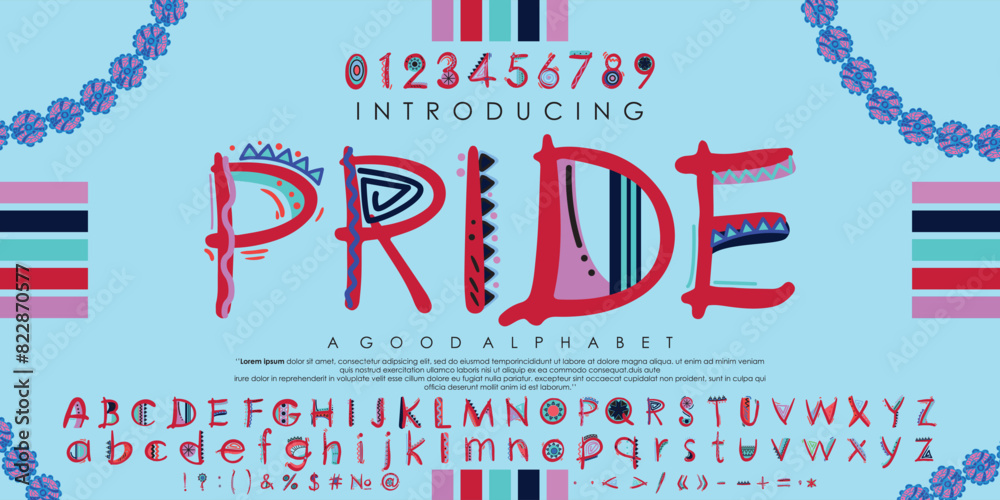 Vecteur Stock Pride font with the effect of Tribal African ethnic ...