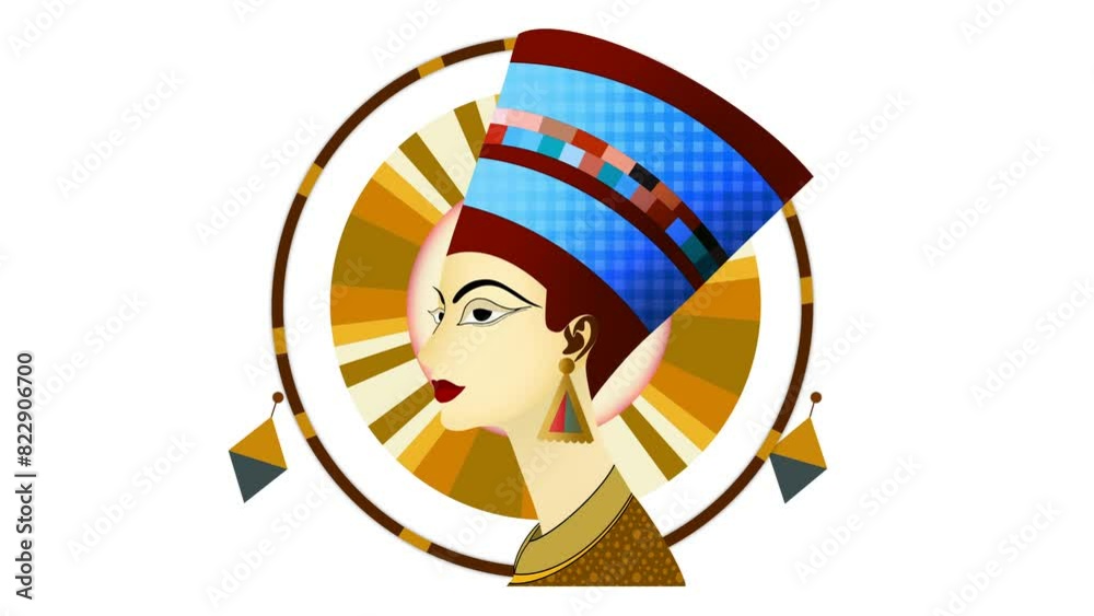 Ancient Egyptian bust Nefertiti isolated statue art woman famous cut ...
