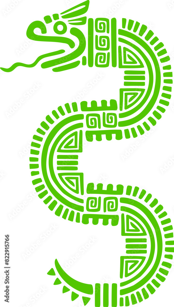 Vetor de Mayan and Aztec totem of snake, Maya and Inca tribal vector ...