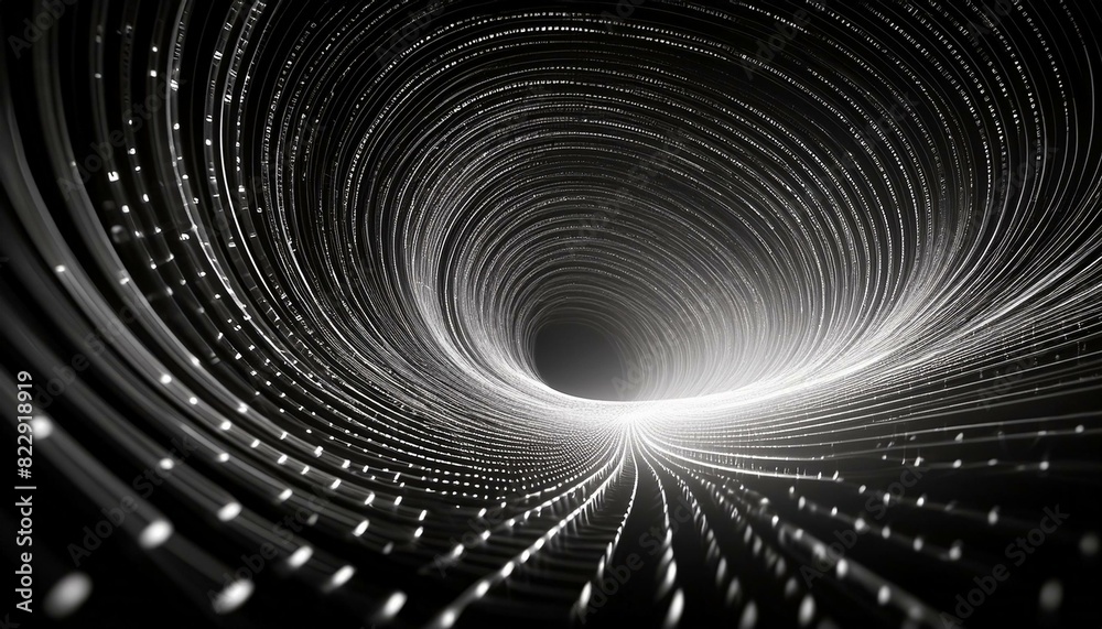 White binary digits spiraling inward towards the center on a smooth ...