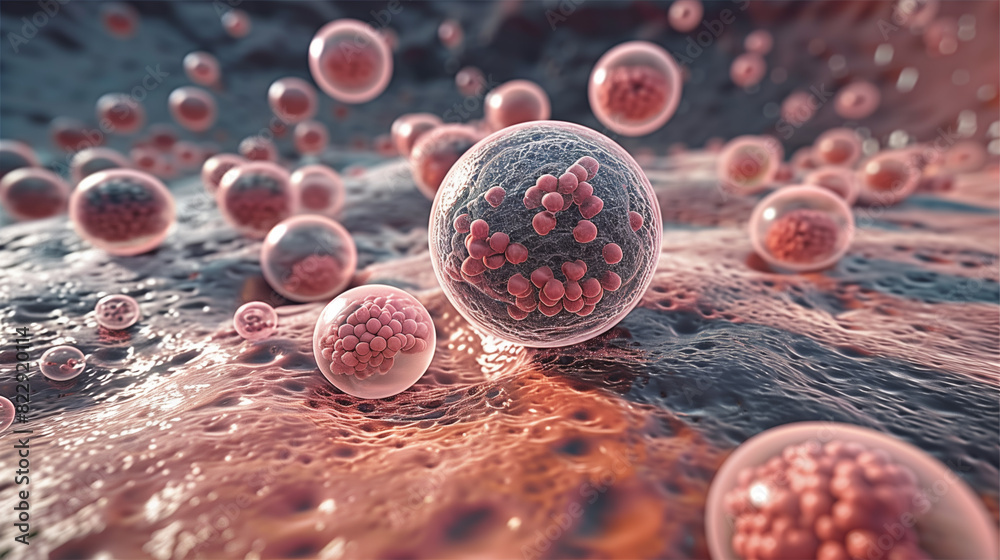 A 3D rendered of a skin cell diagram showing how acne forms and how ...