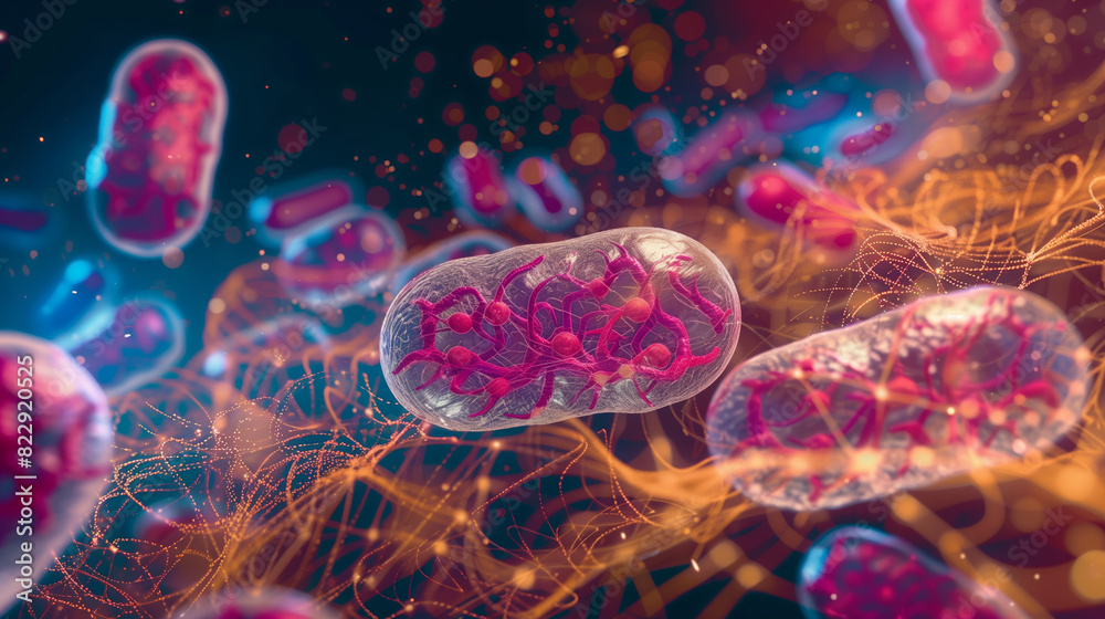 2D illustrate of the nucleoid in a prokaryotic cell, with DNA fibers ...