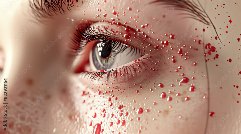 Visualizing Acne Effects: 2D Illustration of Skin Texture with Inflamed ...