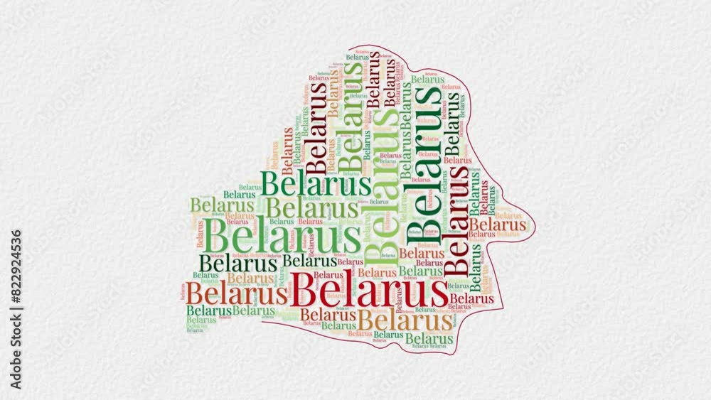 Belarus logo animation. Belarus boundary word cloud animation. Video of ...