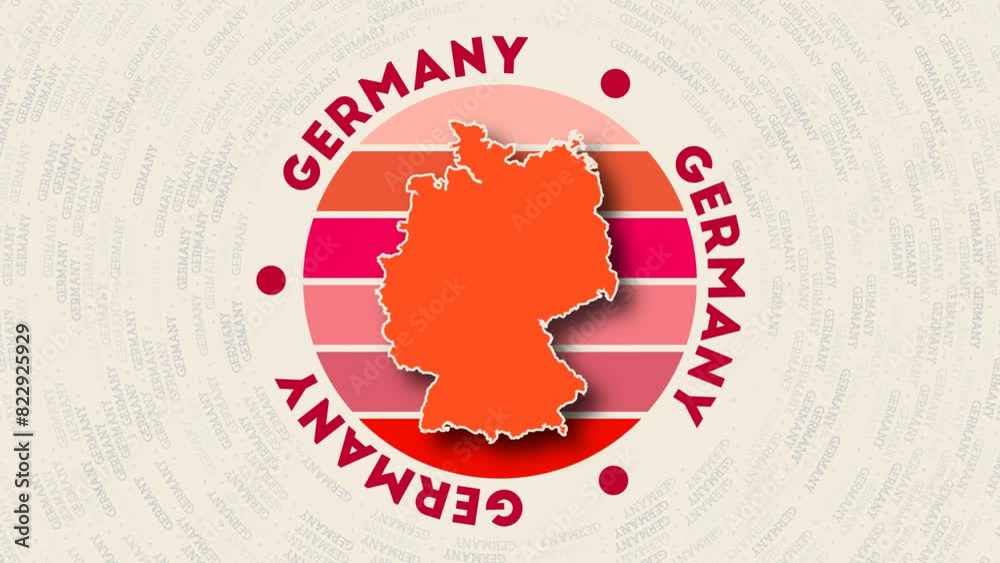 Germany logo intro. Badge with the circular name and map of country ...