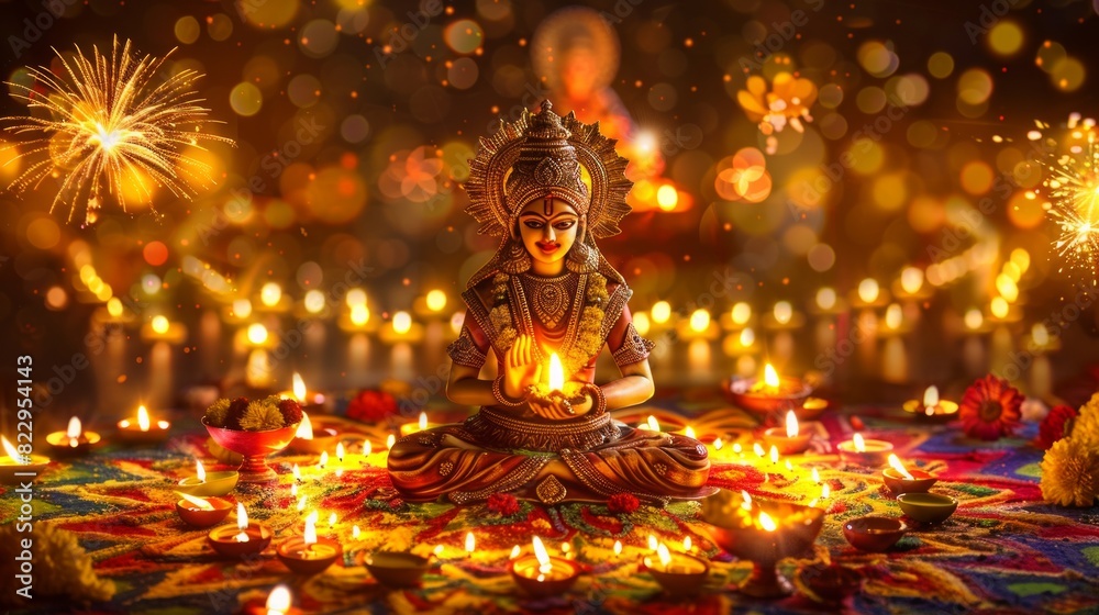 Diwali Celebration with Goddess Lakshmi**: Capture the essence of ...
