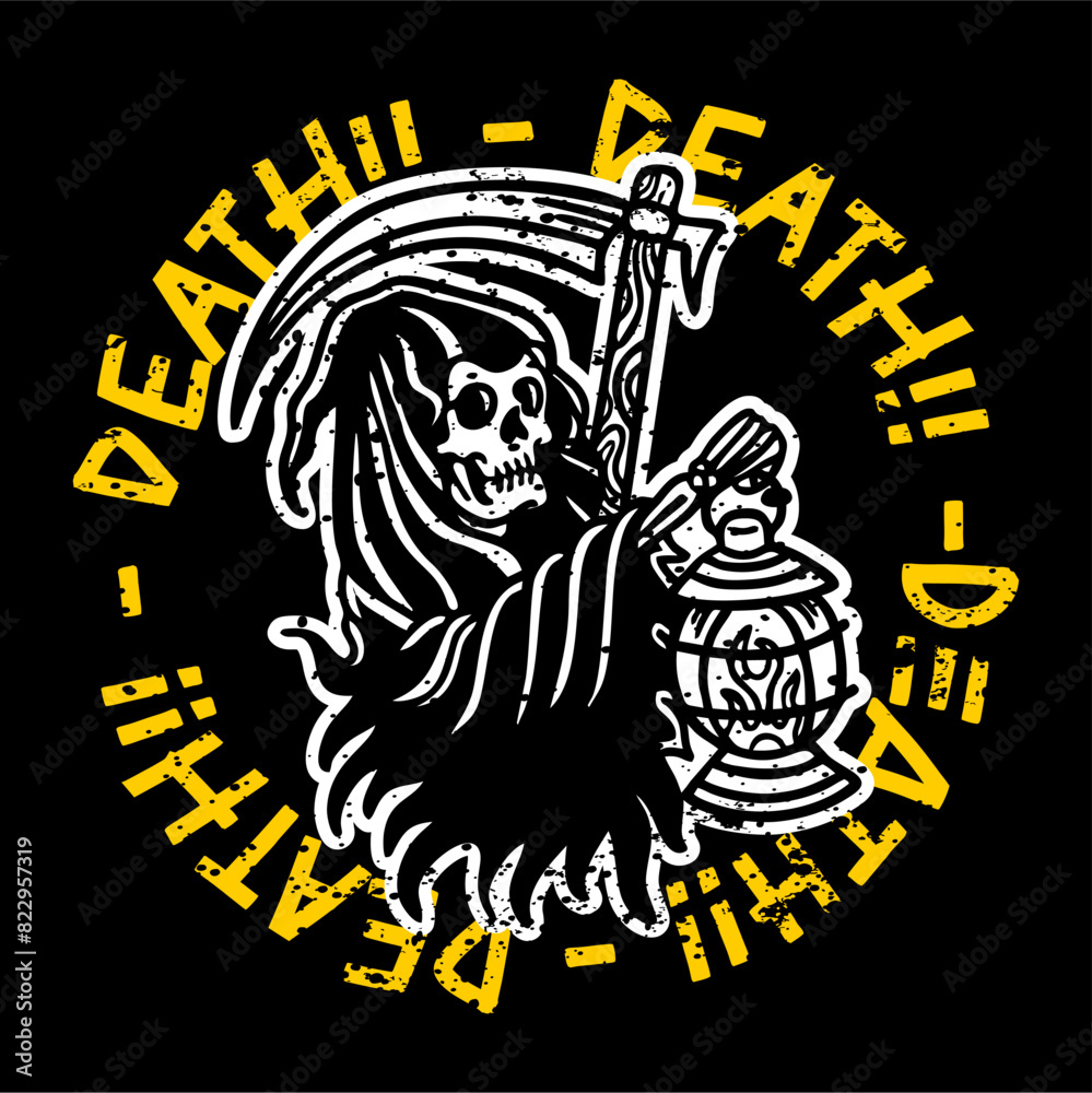 vector illustration artwork tracing skull skeleton grim reaper ...