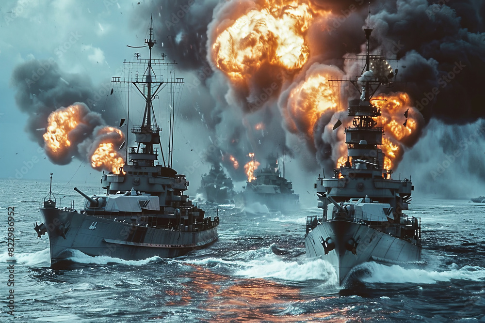 Fearsome naval warships, U-boats and battleships locked in devastating ...