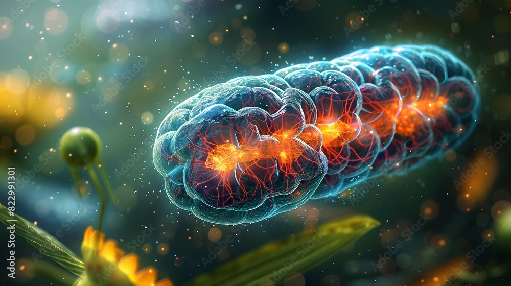 Schematic of a plant cell showing the role of chloroplasts in ...