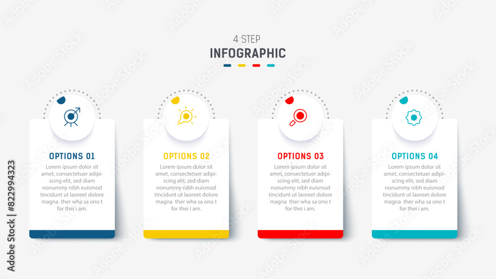 Four Step Infographic element design Vector template for presentation ...