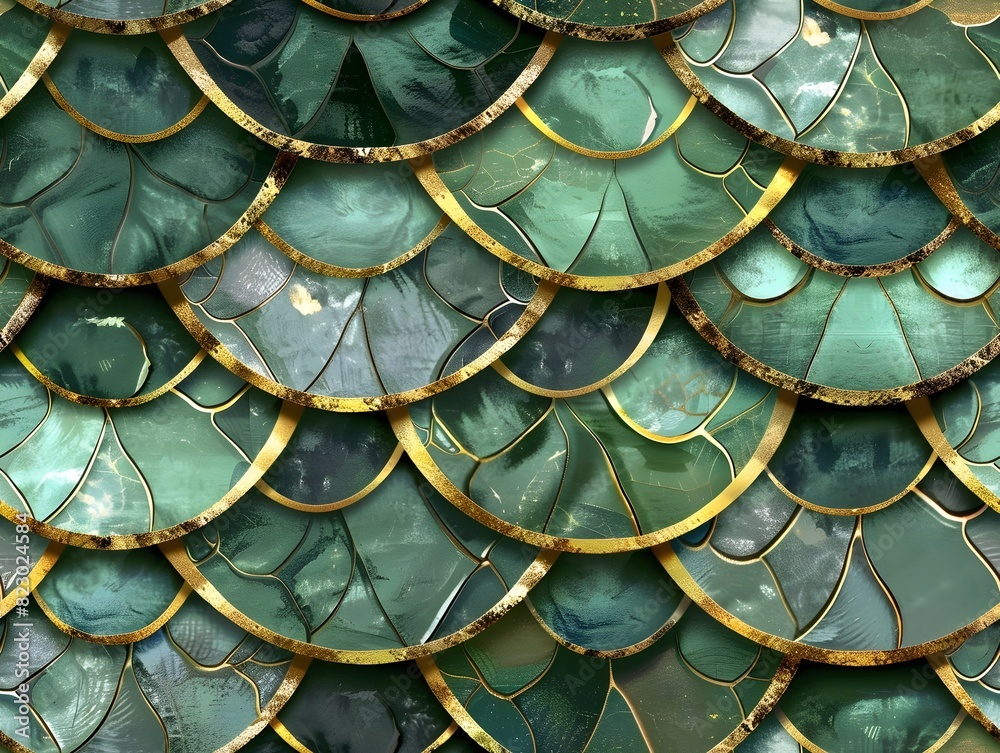 Mesmerizing Metallic Snake Scale Pattern in Shimmering Green and Gold ...