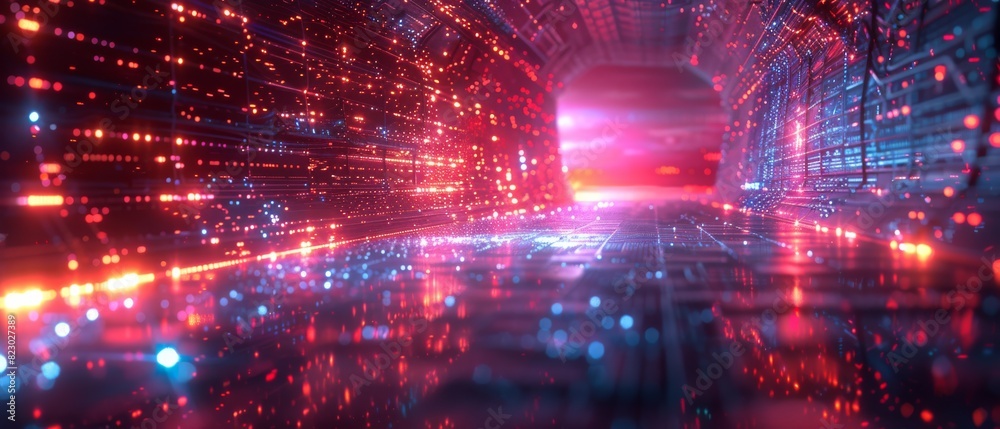 Abstract technology background: Within the digital labyrinth ...