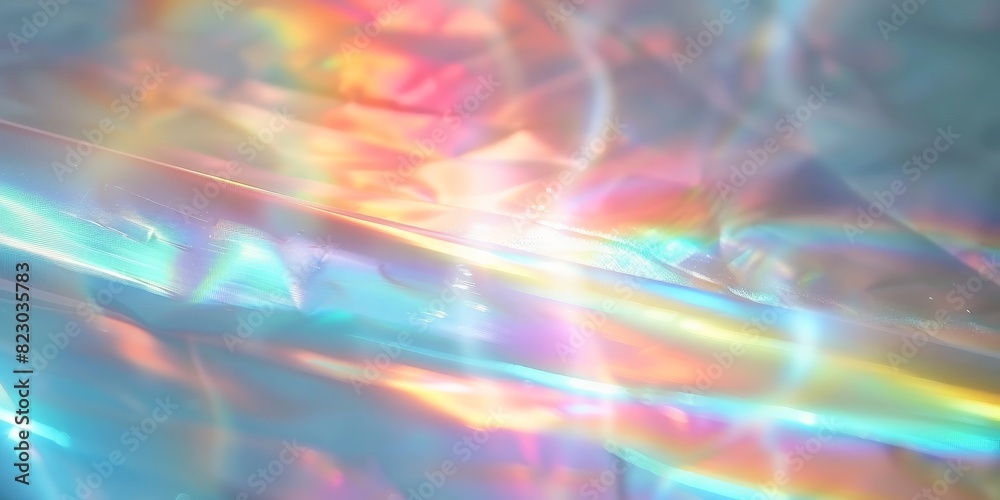 Holographic rainbow light effect on a white background. Holo iridescent ...