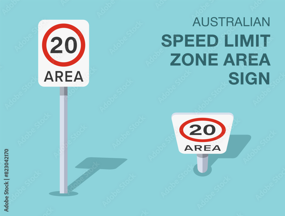 Traffic regulation rules. Isolated Australian "speed limit zone area ...
