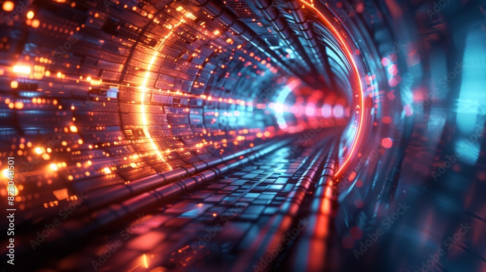 Abstract technology background. As we navigate the twists and turns of the digital tunnel, we're ...