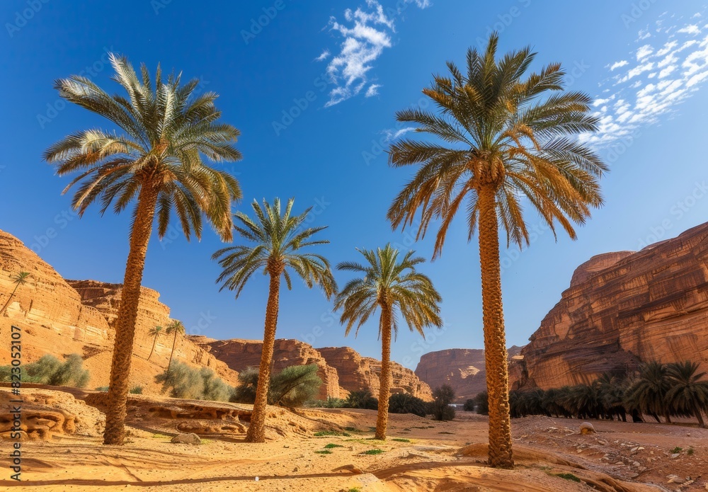 In Alula Oasis, located in Alula, Kingdom of Saudi Arabia, the Heritage ...