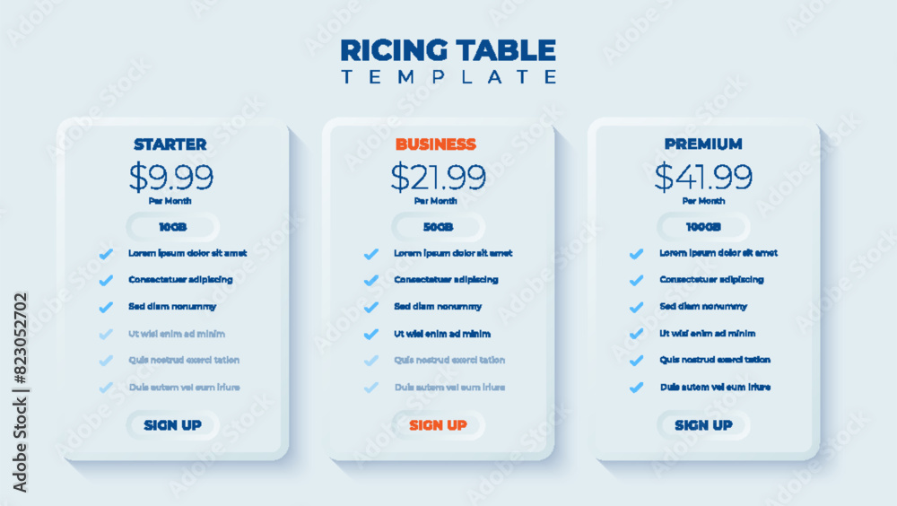 Business price chart template, Web banner checklist template design ...