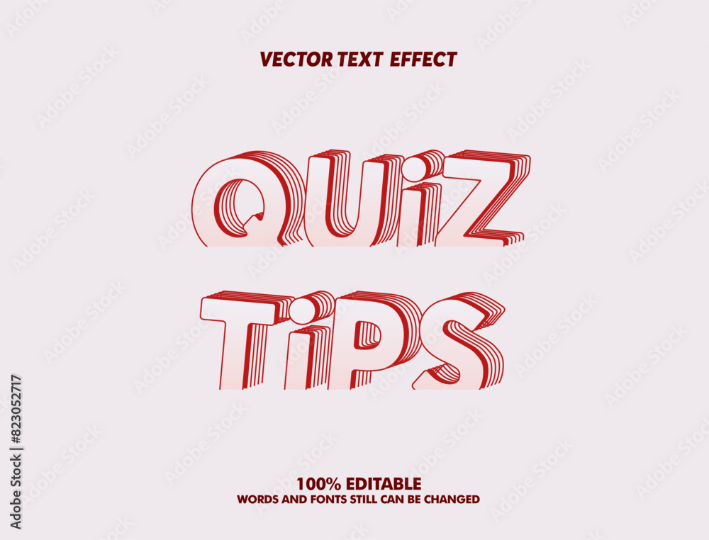 Editable text effect quiz time and quiz tips 3d cartoon template style ...