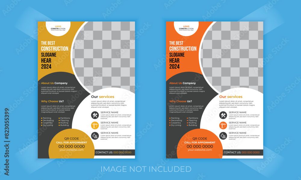 Construction business Corporate Flyer Design, Construction Flyer A4 ...