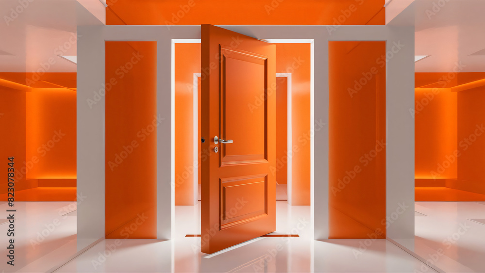 High resolution open main door front view 3d rendering template, Door ...