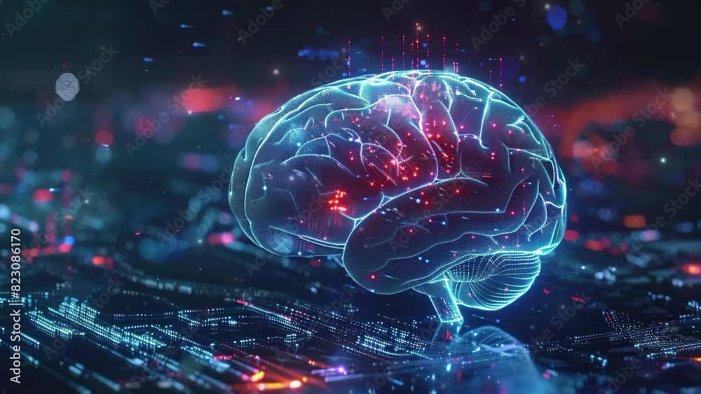 Brain anatomy. Human brain animation. Neuronal activity in the human ...