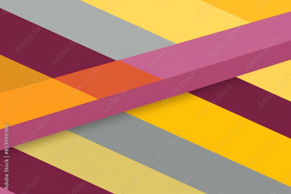 Abstract geometric pattern with overlapping diagonal stripes in yellow ...