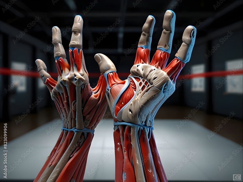 An immersive 360-degree panorama of the muscles of the hand, including ...