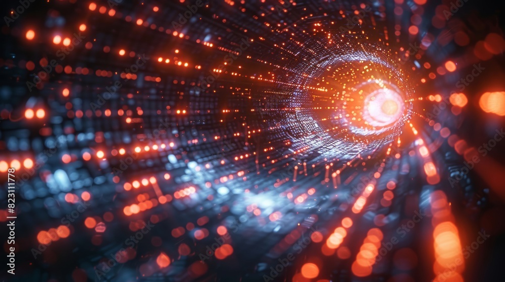 Abstract technology background. Like a modern-day Prometheus, humanity ...