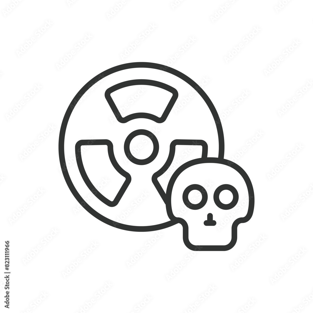 Radioactive skull, in line design. Radioactive, Skull, Hazard, Toxic ...
