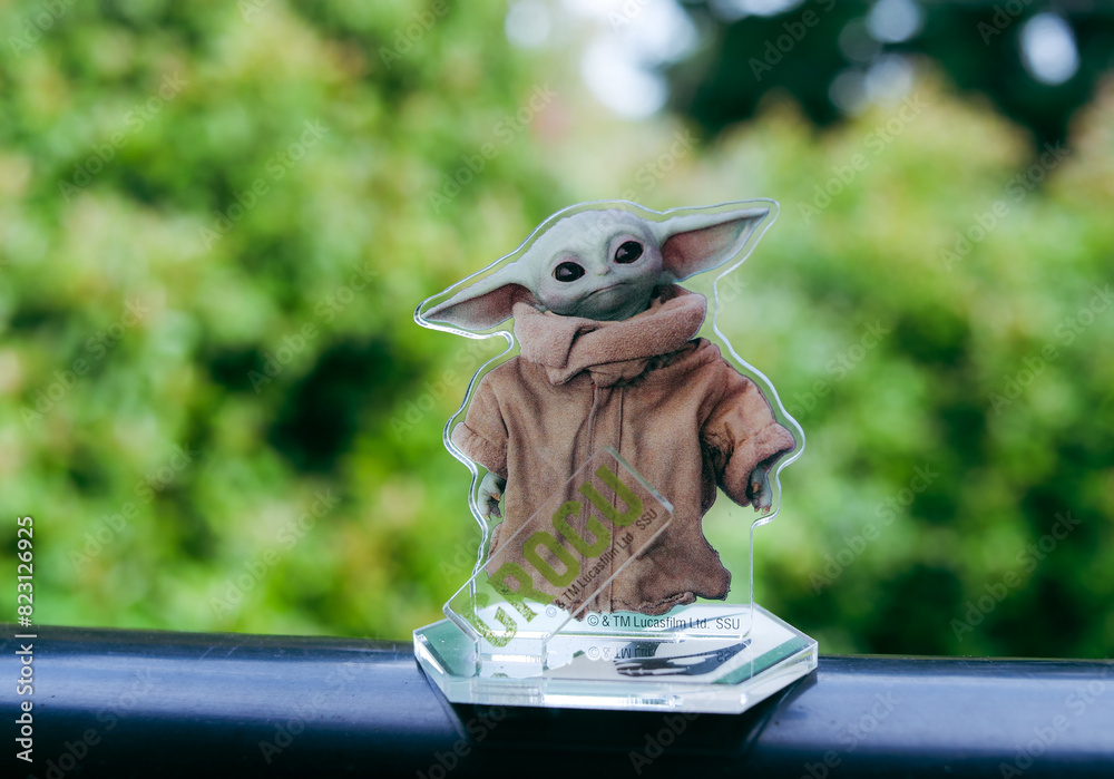 Tokyo, Japan - May 22, 2024 - Acrylic stand of the character "Grogu ...