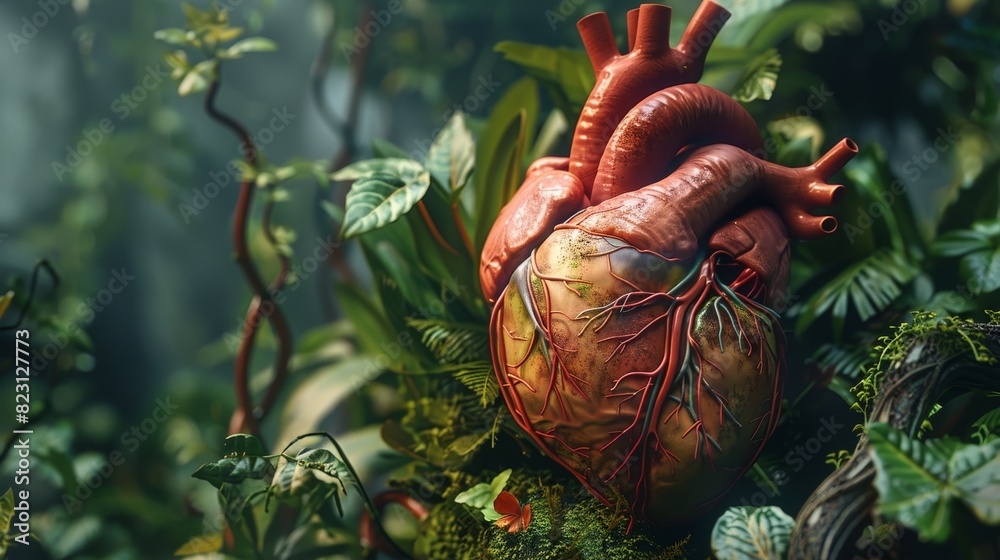 Human heart, A mesmerizing interpretation of the human heart, rendered ...
