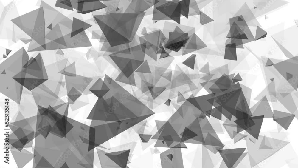 3D animated triangle shapes pyramid polygon vector floating flying to ...