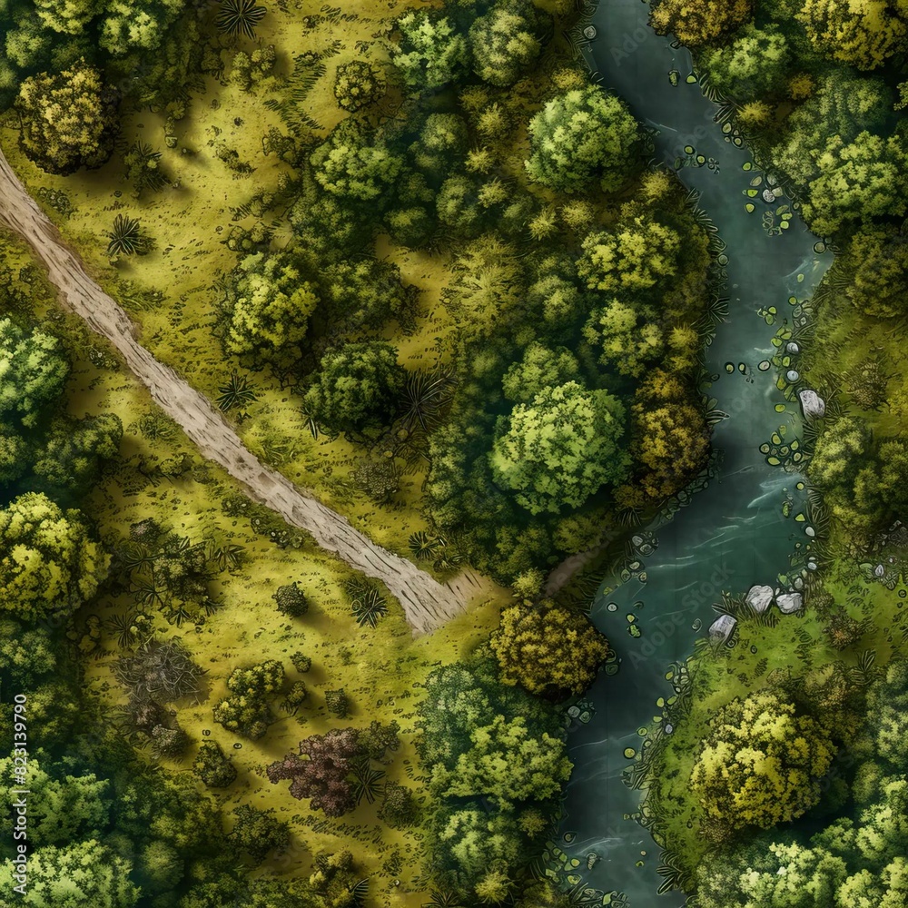 DnD Battlemap Battlemap with clearing for skirmishes - Detailed map for ...