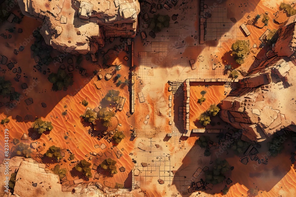 DnD Battlemap Druid circle battle map with rocks and trees. Stock Photo ...