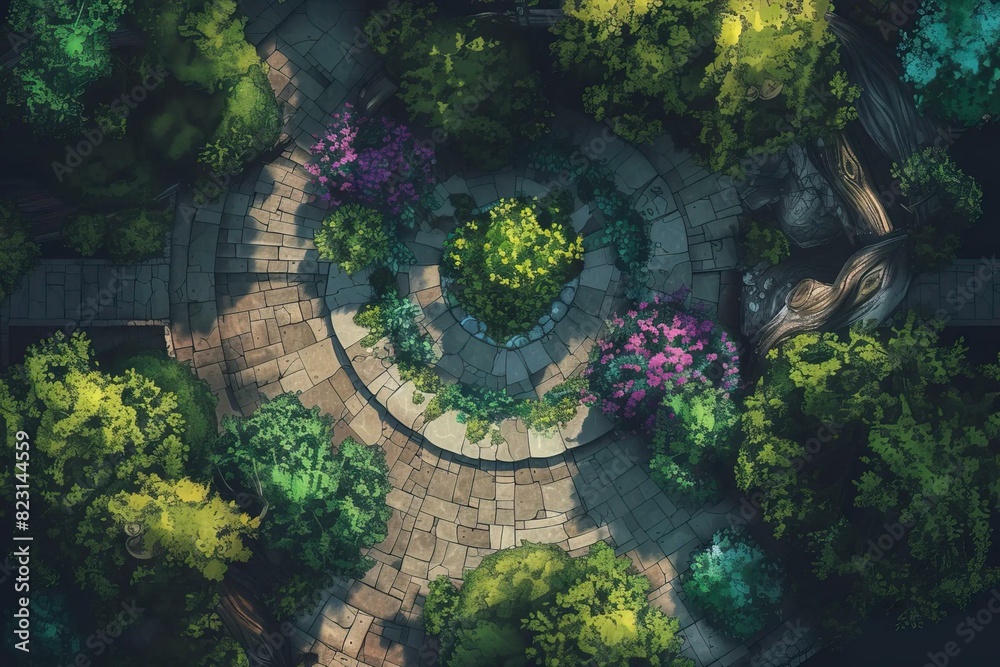 DnD Battlemap Elven Grove Battlemap - A lush and mystical forest ...