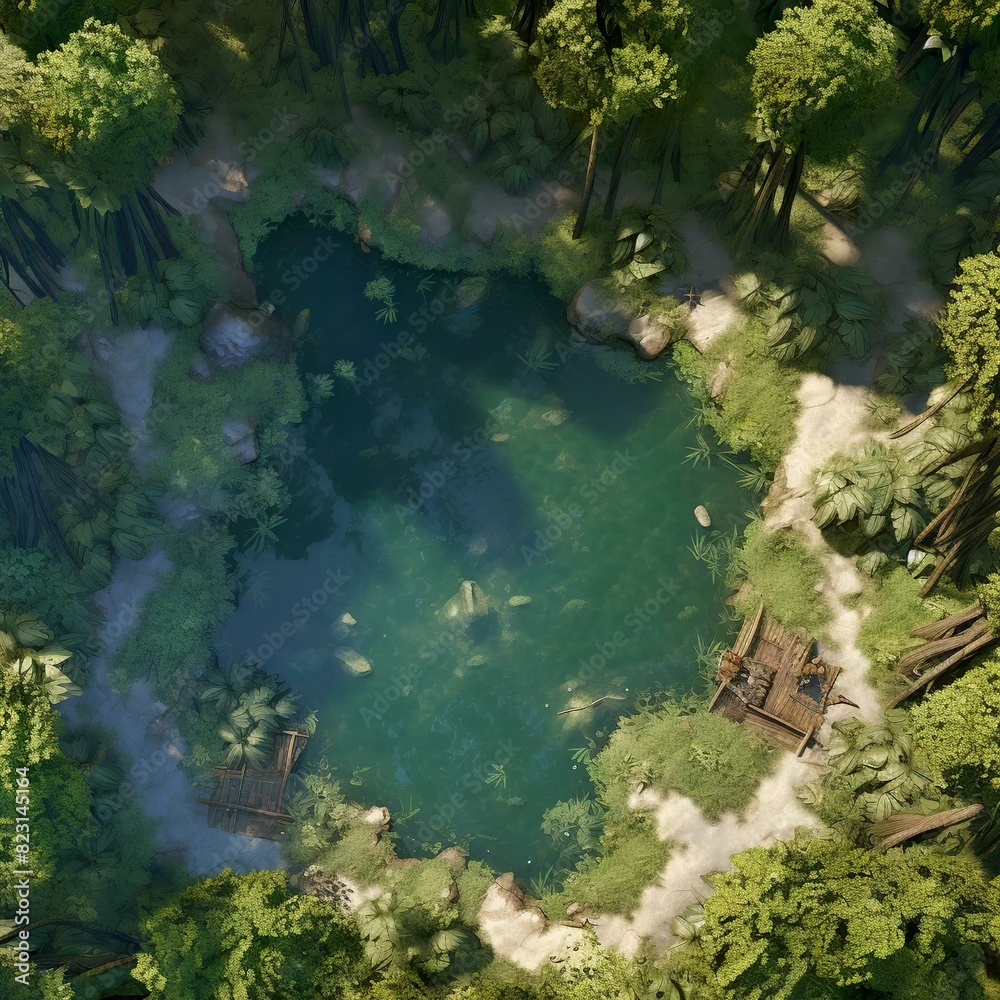 DnD Battlemap Enchanted Grove: A world of fantasy and magic. Stock ...