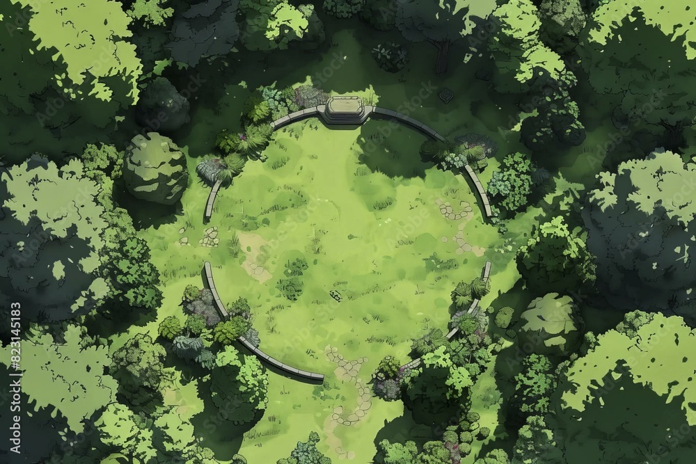 DnD Battlemap Enchanted Meadow Battlemap. Castle ruins amidst nature ...