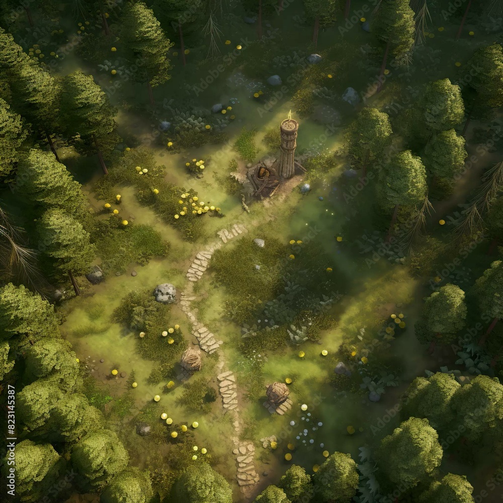 DnD Battlemap Enchanted Woods Dale - A heroic fantasy forest landscape ...