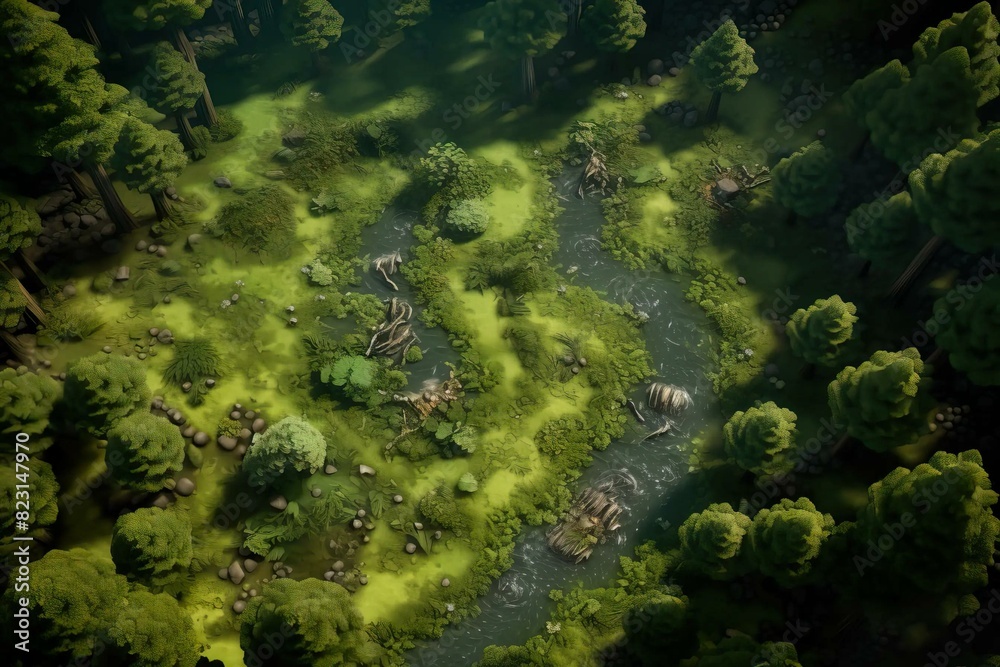 DnD Battlemap Forest Glade Battlemap: A tranquil scenery for virtual ...