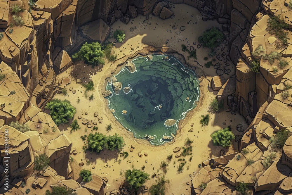 DnD Battlemap Lost Desert Oasis - An oasis hidden in the desert ...