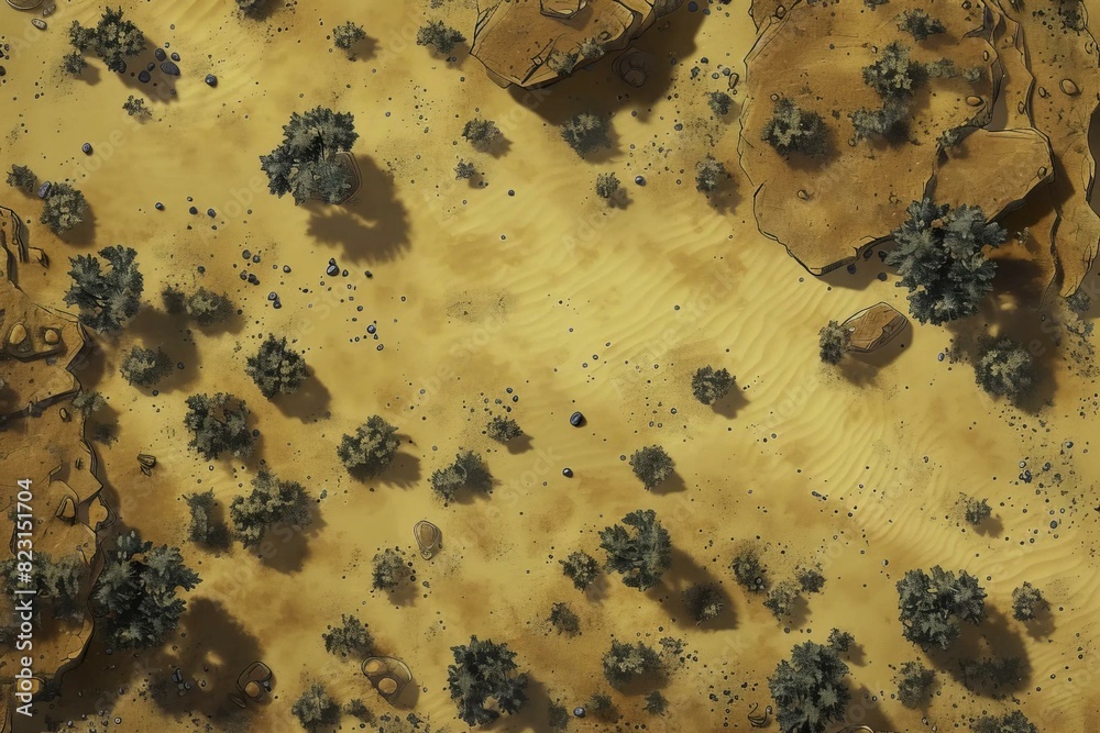 DnD Battlemap Mirage Desert Battlemap - A vast desert battlefield ...