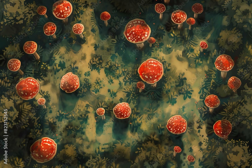 DnD Battlemap Mushroom Forest: A vivid fantasy battlemap with lush ...