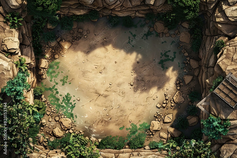 DnD Battlemap Quicksand pit battlemap for D&D. Stock Illustration ...