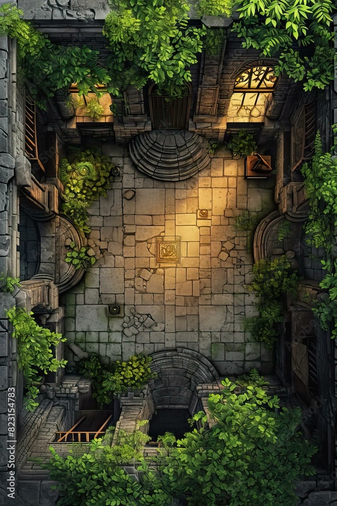 DnD Battlemap Serpents Den Battlemap with Opened Doors. Stock ...